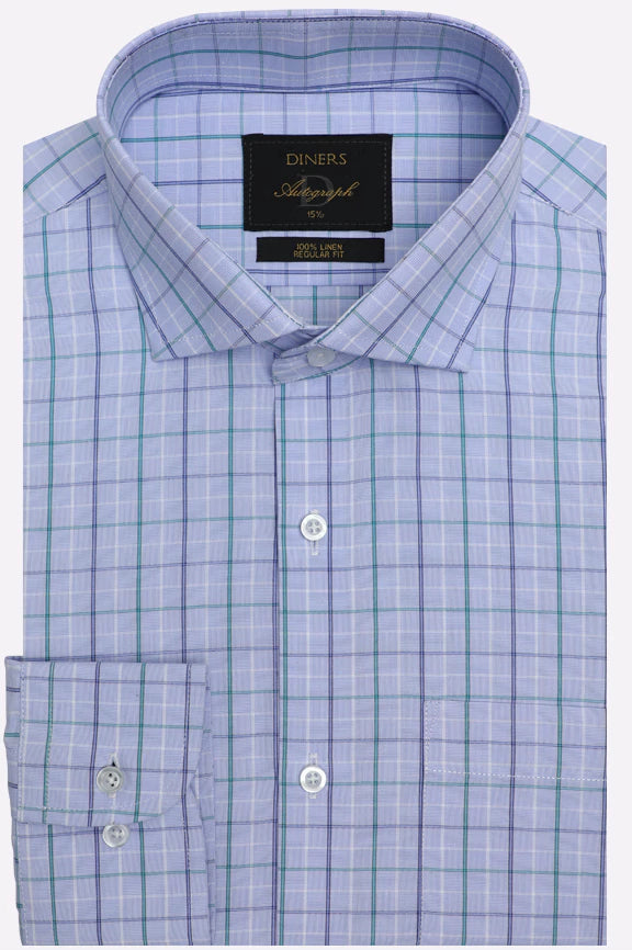 Blue Tattersall Check Formal Autograph Shirt – Diners Pakistan
