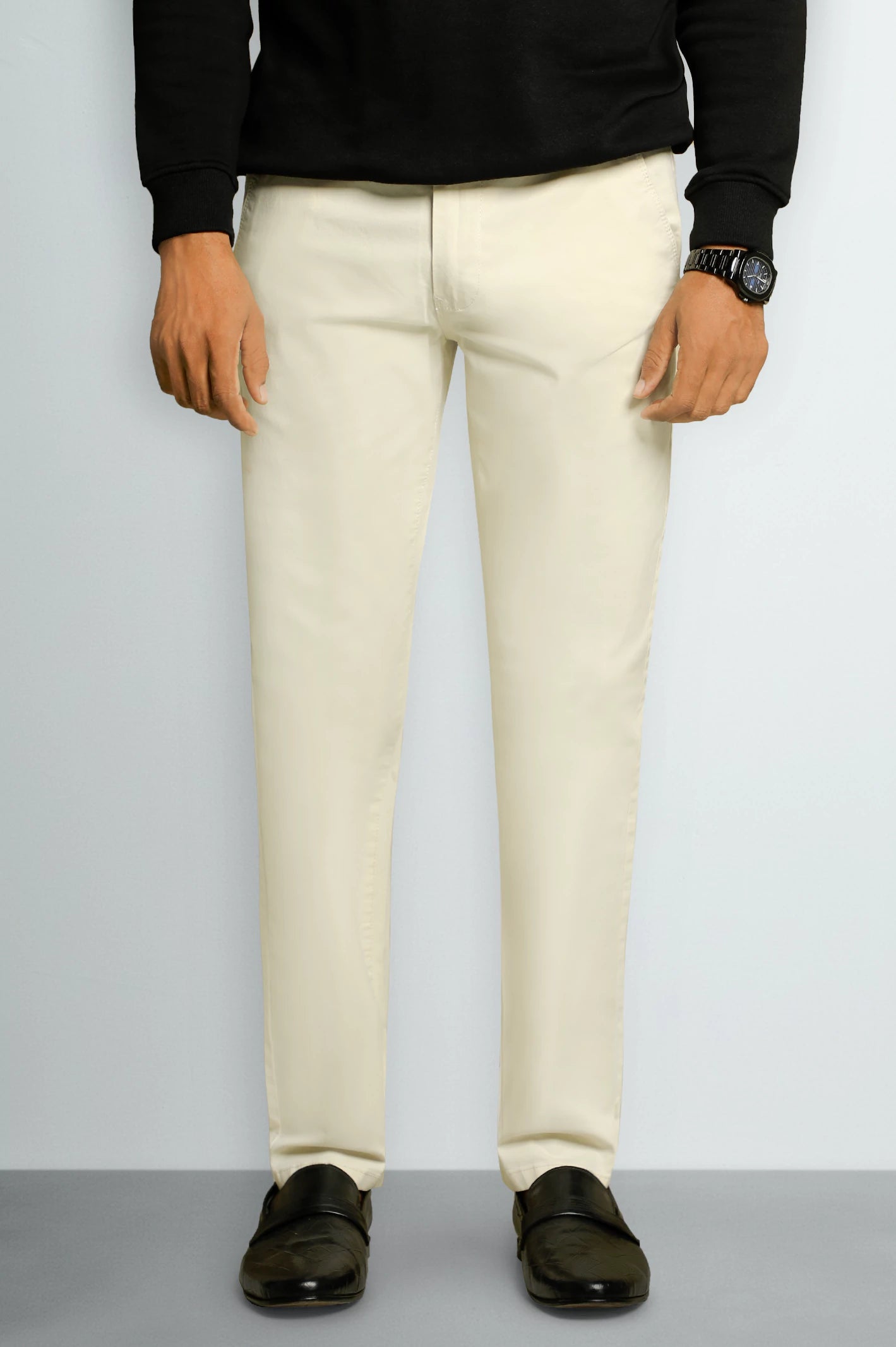Off White Smart Fit Cotton Pants – Diners Pakistan