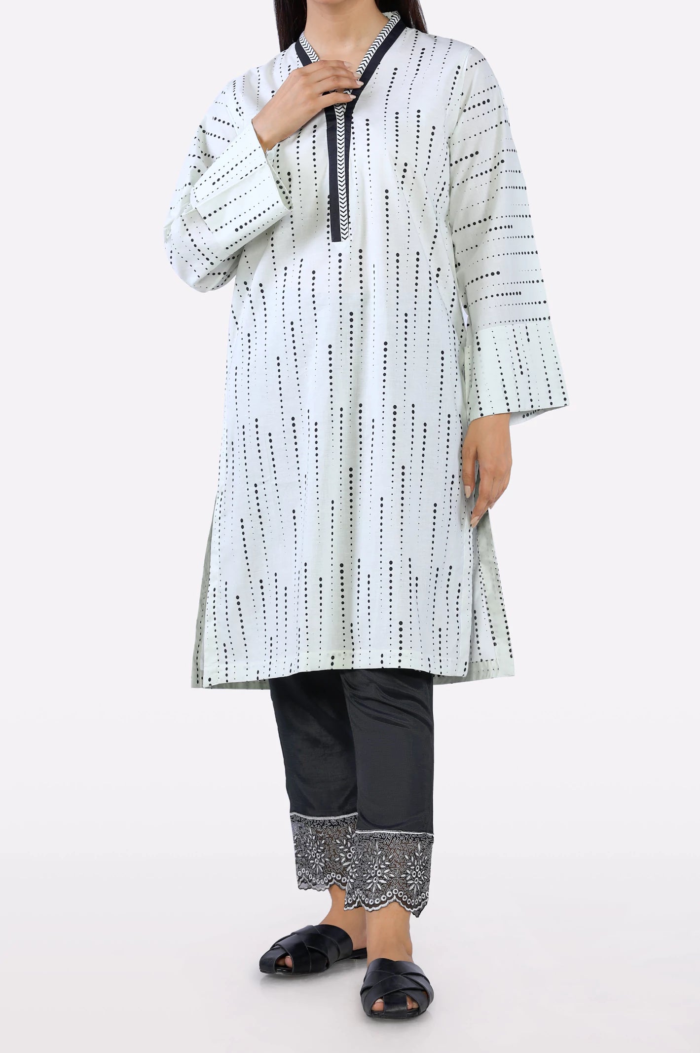 Cream Printed Kurti – Diners Pakistan